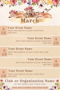 March Upcoming Events Calendar Template | PosterMyWall