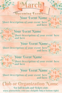 March Upcoming Events Calendar Template | PosterMyWall