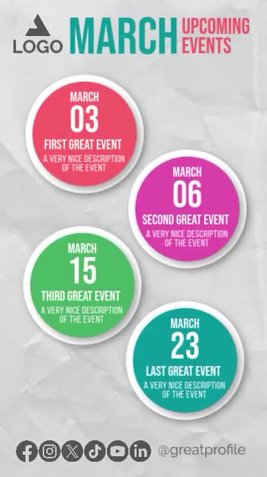 Copy of March Upcoming Events Calendar Infographic Instagram Story ...