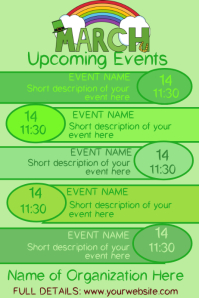 March Upcoming Events Calendar Template | PosterMyWall