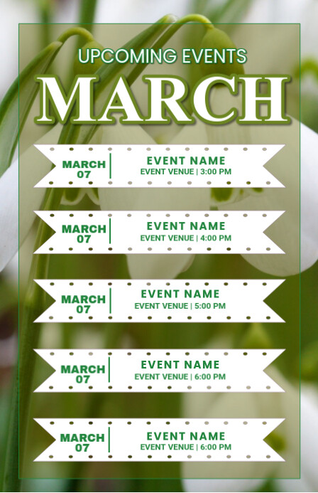 Copy of March Upcoming Events | PosterMyWall
