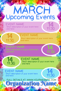 March Upcoming Events Calendar Template | PosterMyWall
