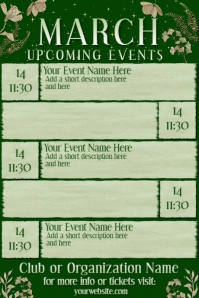 March Upcoming Events Calendar Template | PosterMyWall