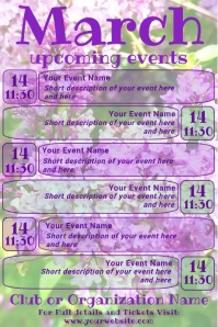March Upcoming Events Calendar Template | PosterMyWall