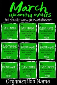 March Upcoming Events Calendar Template | PosterMyWall