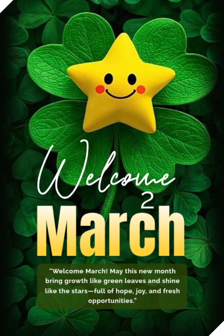 March welcome poster poster Template | PosterMyWall