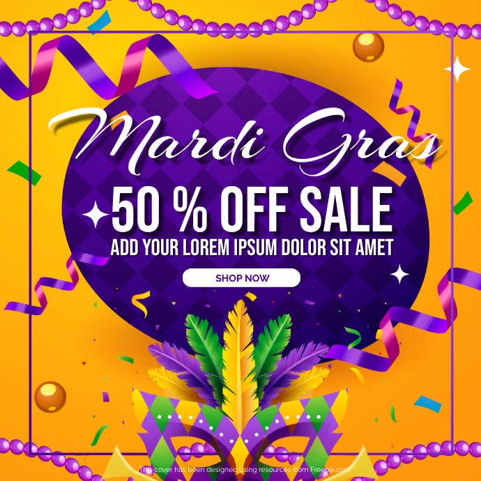 Mardi Gras ad 2 Template | PosterMyWall