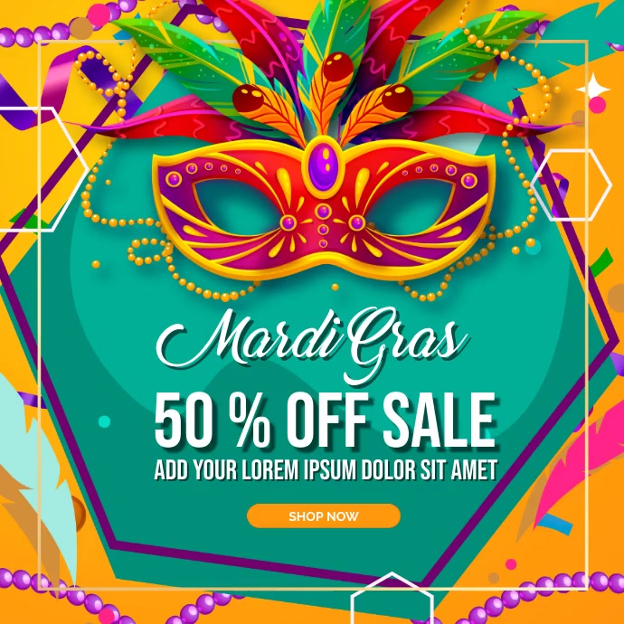 Mardi Gras ad 8 Template | PosterMyWall