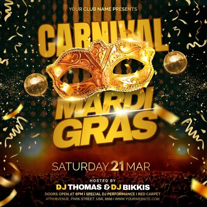 mardi gras carnival flyer Template | PosterMyWall