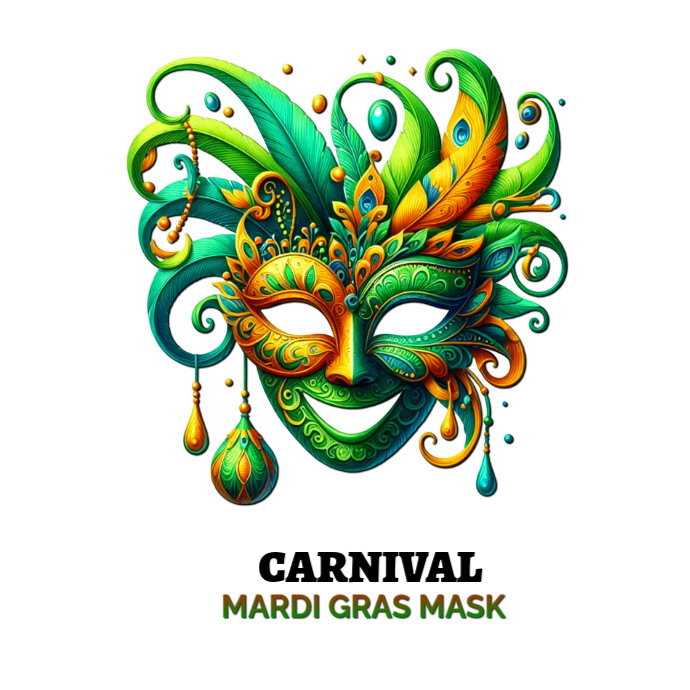 Mardi gras carnival mask Template | PosterMyWall