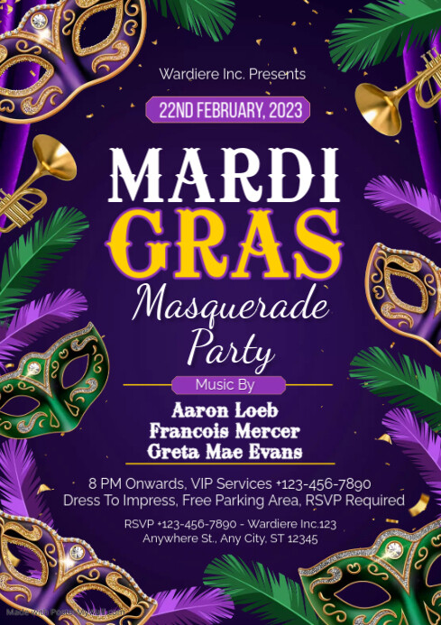 mardi gras Template | PosterMyWall