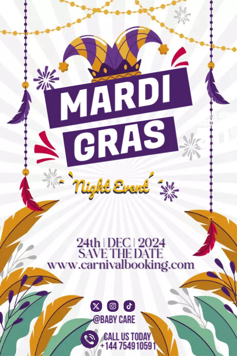 Mardi Gras Template | PosterMyWall