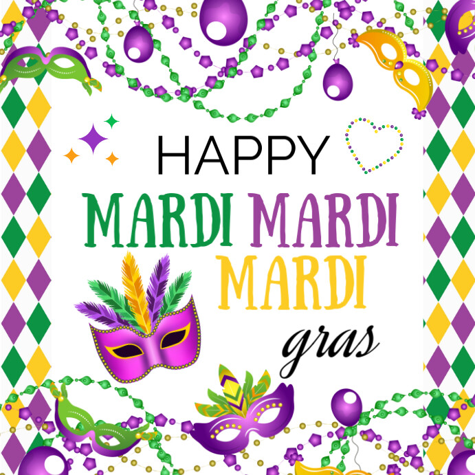 Plantilla de Mardi Gras Favor Tags | PosterMyWall