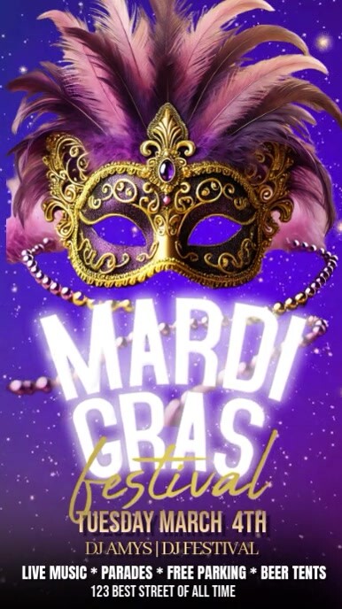 Modèle Mardi Gras Festival Story | PosterMyWall