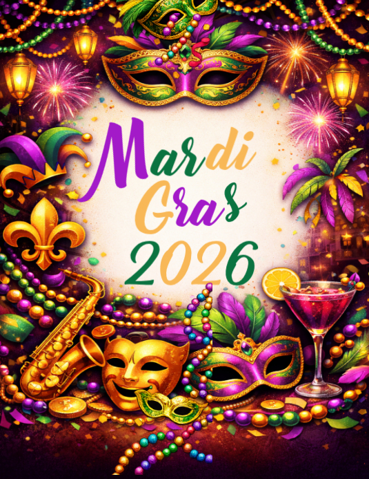 Mardi Gras Flyer (us Letter) Template | PosterMyWall