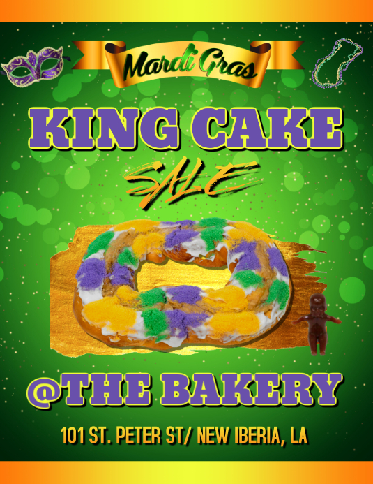 Copy of MARDI GRAS KING CAKE FLYER TEMPLATE | PosterMyWall