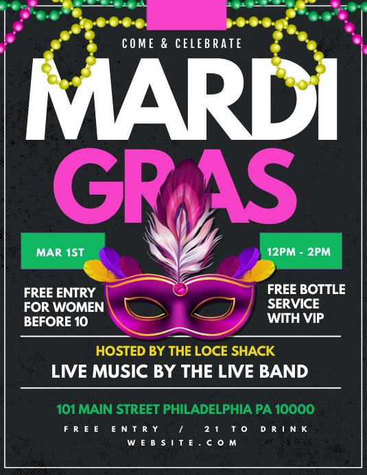 Copy of Mardi gras Party | PosterMyWall