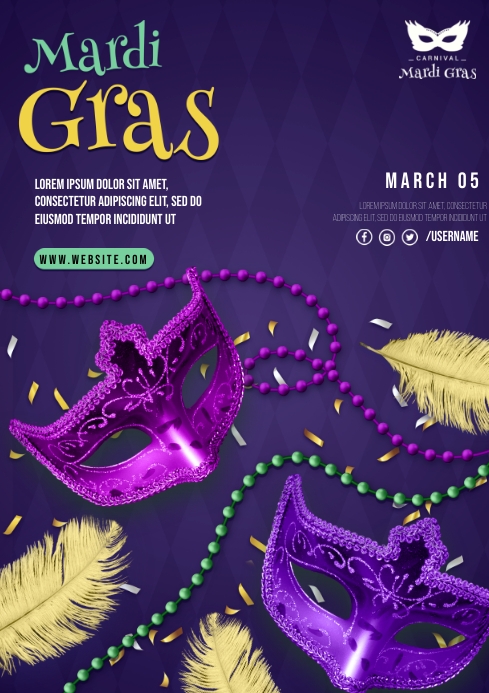 Mardi Gras Poster Template | PosterMyWall