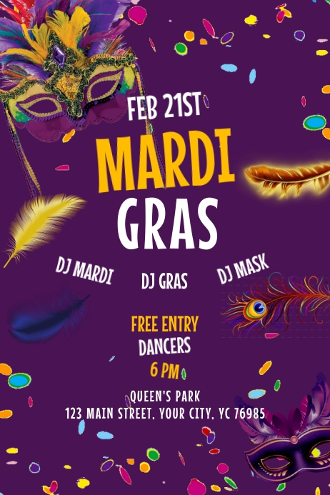 Copy of Mardi Gras Poster | PosterMyWall
