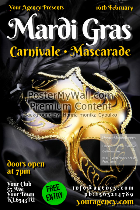 Mardi Gras Poster Template | PosterMyWall