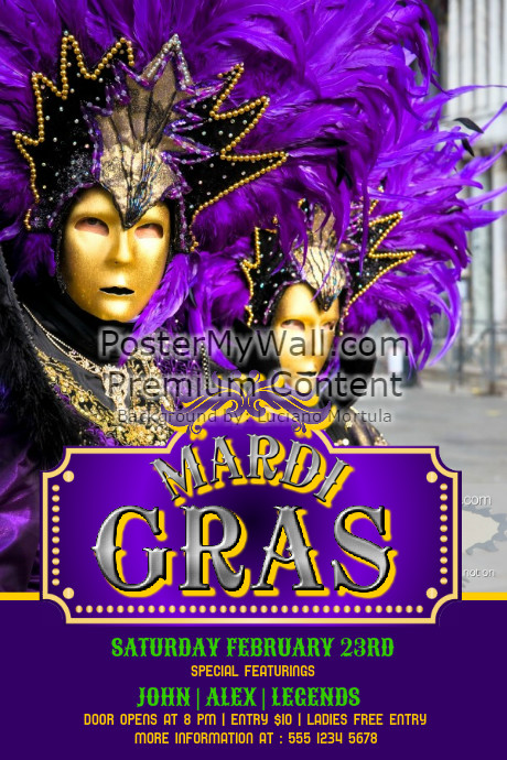 Mardi Gras Poster Template | PosterMyWall