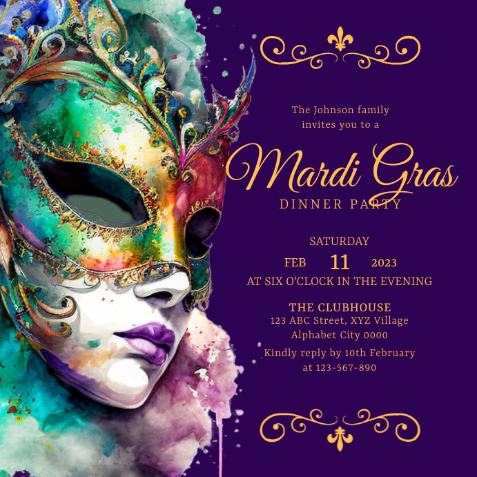 Mardi Gras Template | PosterMyWall