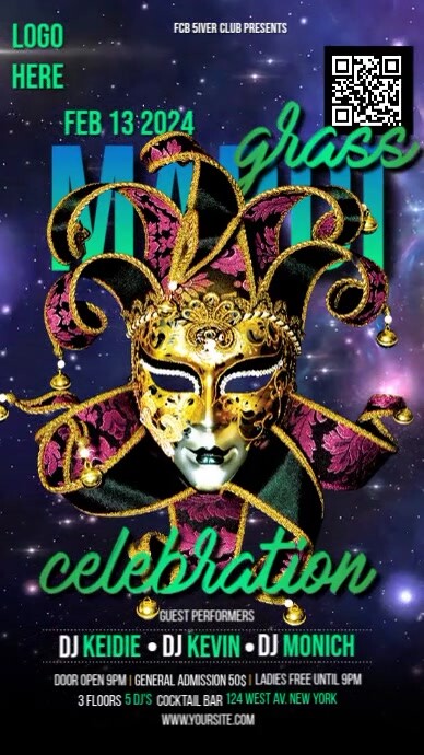 Mardi Grass Celebration Template | PosterMyWall