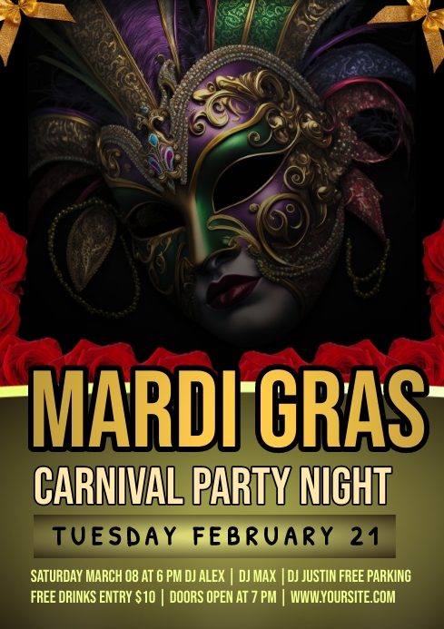 Mardi Grass Template | PosterMyWall