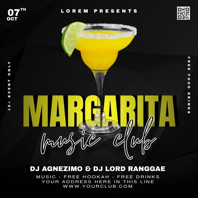 Margarita Music Club Template | PosterMyWall