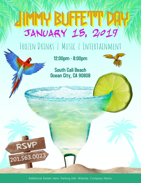 Margarita Summer Flyer Jimmy Buffett Template | PosterMyWall