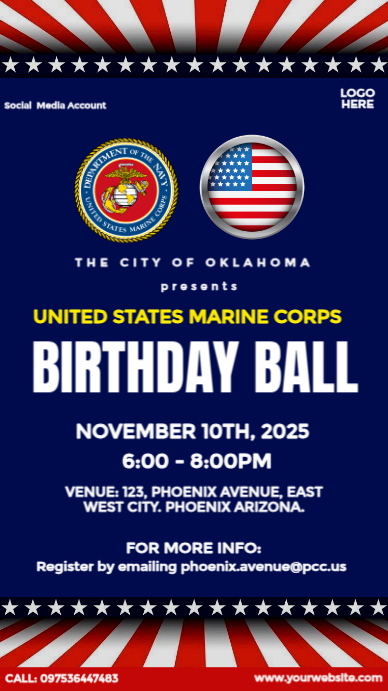 Marine Corps Birthday Ball Template | PosterMyWall