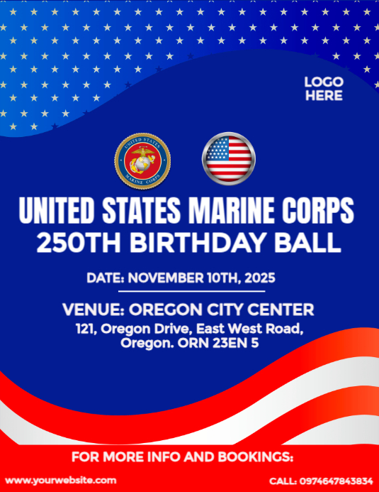 Modèle Marine Corps Birthday Ball Flyer | PosterMyWall