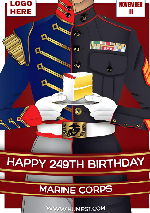 Marine Corps Birthday เทมเพลต | PosterMyWall
