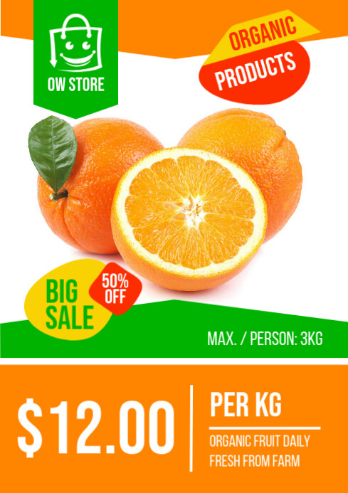 Market Products Sign Template | PosterMyWall