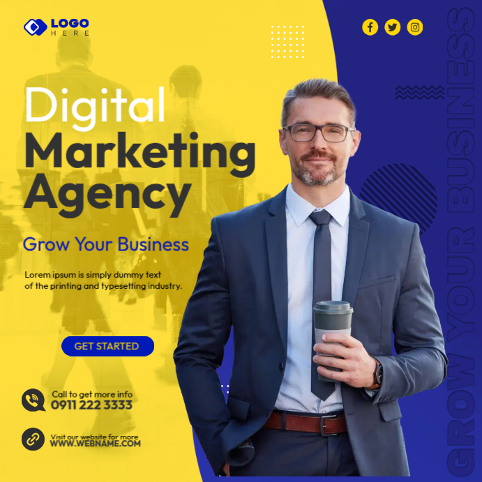 Marketing Agency Square Ads Template | PosterMyWall