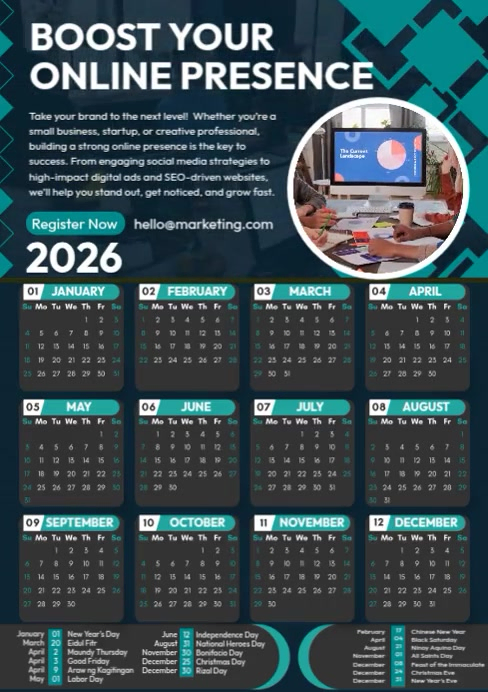 Marketing Boost Calendar Template | PosterMyWall