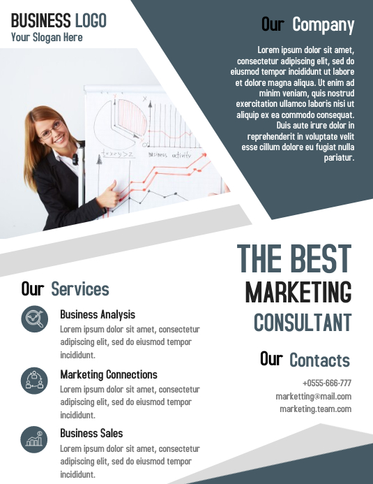 Marketing business consultant flyer template design | PosterMyWall
