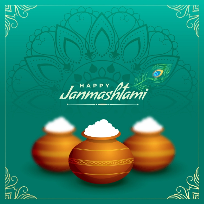 Plantilla de Marki with dahi makhan janmashtami design | PosterMyWall