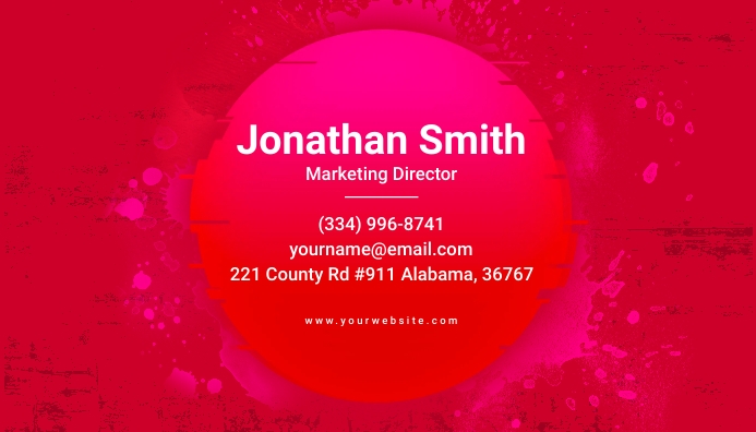 Maroon Brushes Effect Business Card Template | PosterMyWall