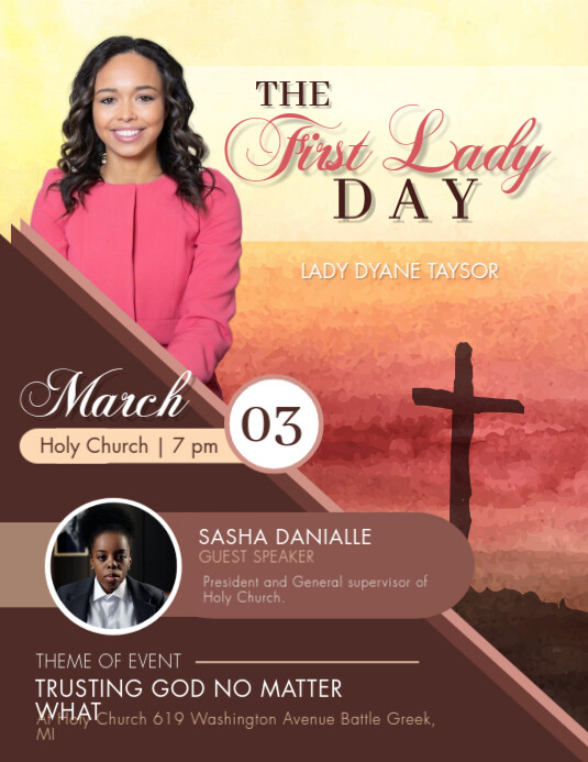 Copy of Maroon First Lady's Day Church Flyer Template | PosterMyWall