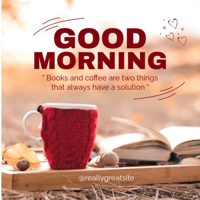 Maroon modern good morning facebook post Template | PosterMyWall