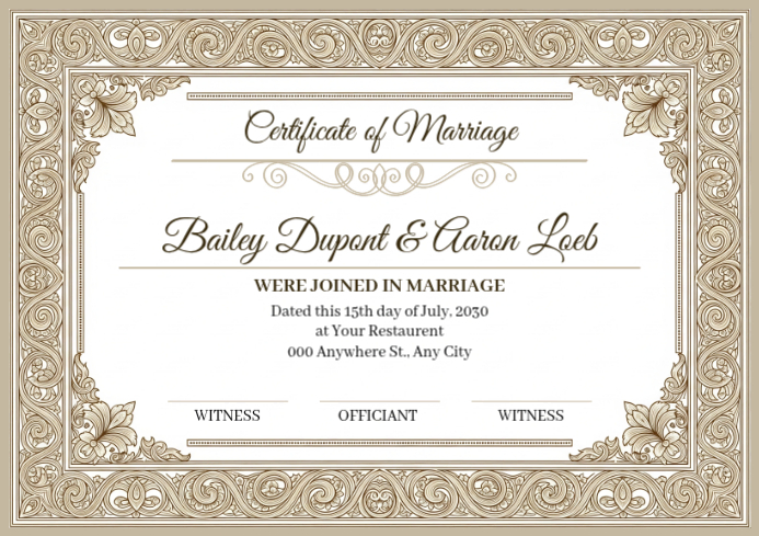 Marriage Certificate Design Template | PosterMyWall