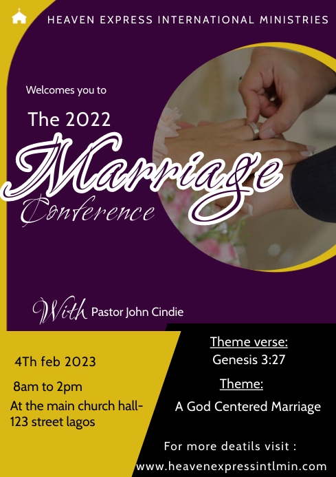 Marriage conference template | PosterMyWall