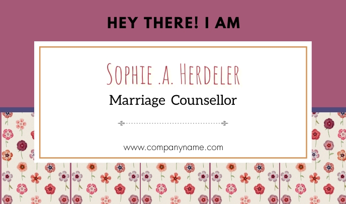 Marriage counselor name tag design template | PosterMyWall