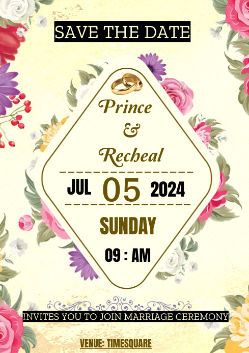 Marriage invitation Template | PosterMyWall