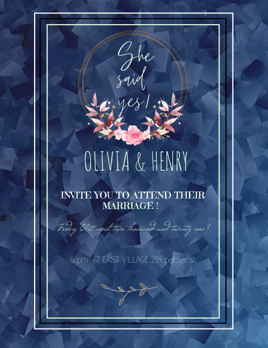 Wedding invitation flyer Template | PosterMyWall