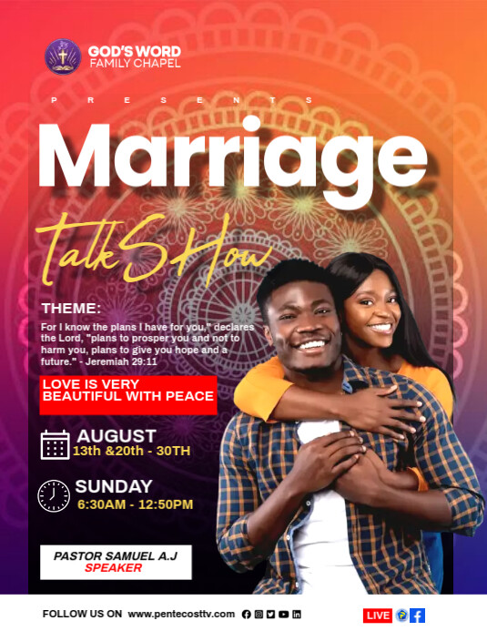 Plantilla de Marriage Talk Flyer | PosterMyWall