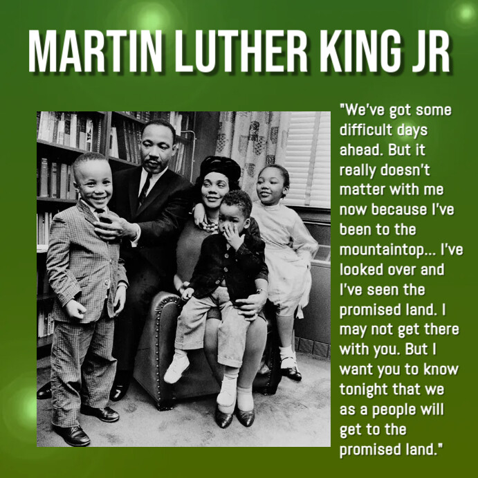 martin luther jr, black history, king jr, mlk Template | PosterMyWall