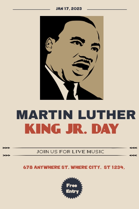 Martin Luther King's day Event Poster Template | PosterMyWall