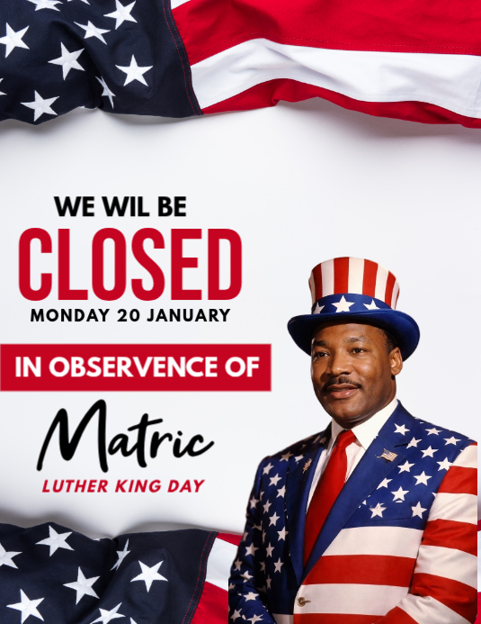 Martin Luther King Day flyer Template | PosterMyWall
